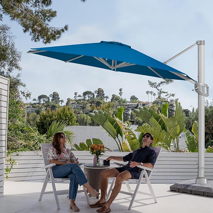 BLUU BANQUET 12ft Aluminum Patio Umbrella Cantilever Offset Umbrella 6