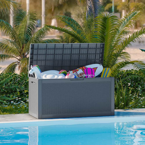 Bluu 100 Gallon Waterproof Deck Box | Weather Reistant Resin